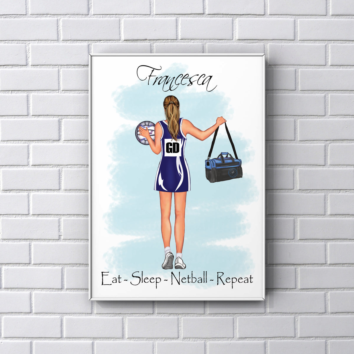 Personalised Netball Netballer gift PRINT – Framed Forever More Limited