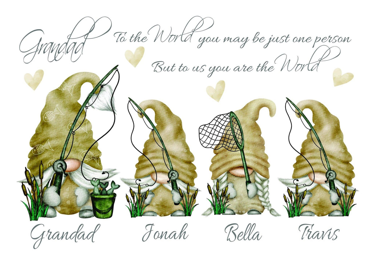 Fishing Gonk personalised A4 Family Print UNFRAMED – Framed Forever ...