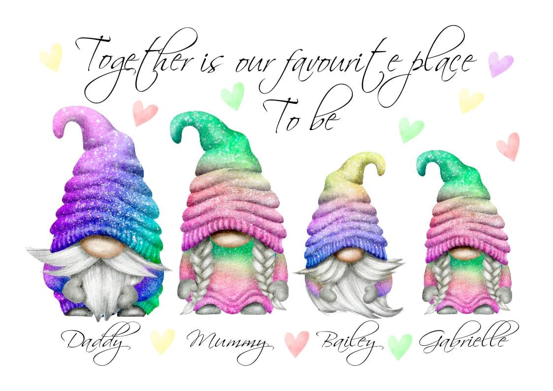 Gonk personalised pastel A4 Print UNFRAMED – Framed Forever More Limited